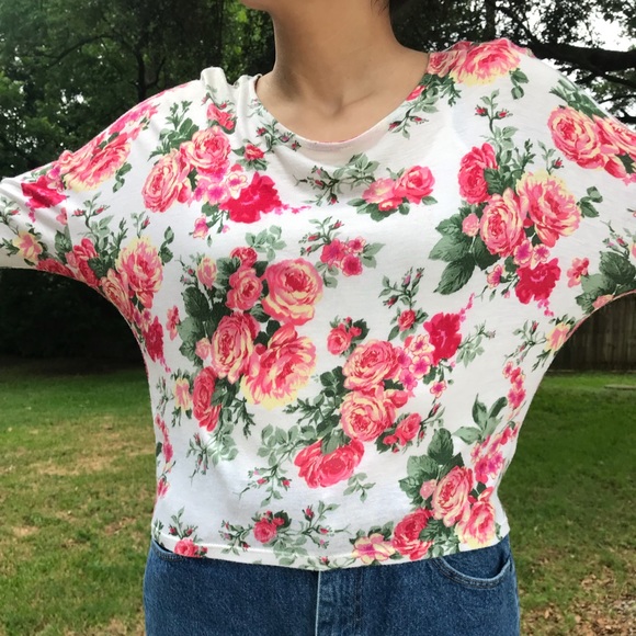 Papaya | Tops | Papaya White Floral Long Sleeve Lace Back M | Poshmark